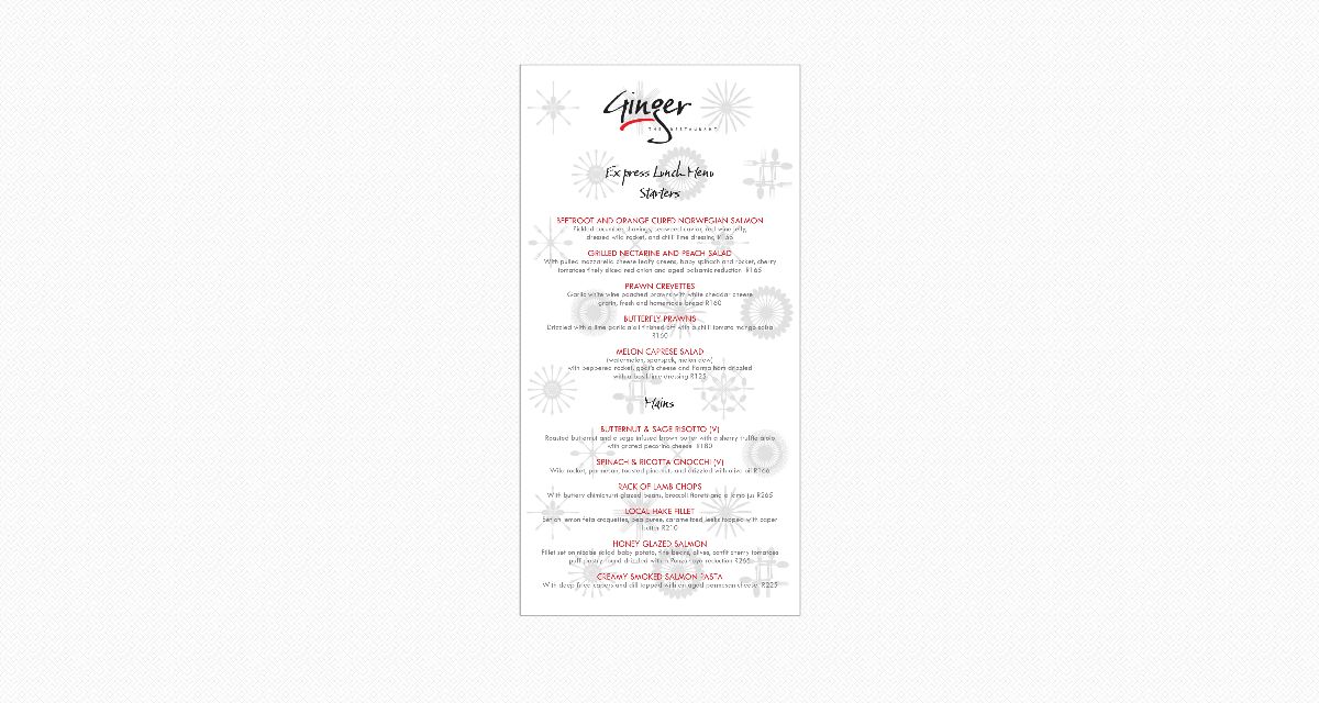 Express Lunch Menu 2024